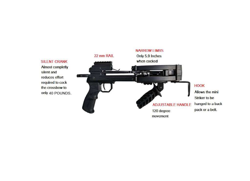 125lbs Mini Striker Pistol Crossbow with Buttstock - William Tell ...